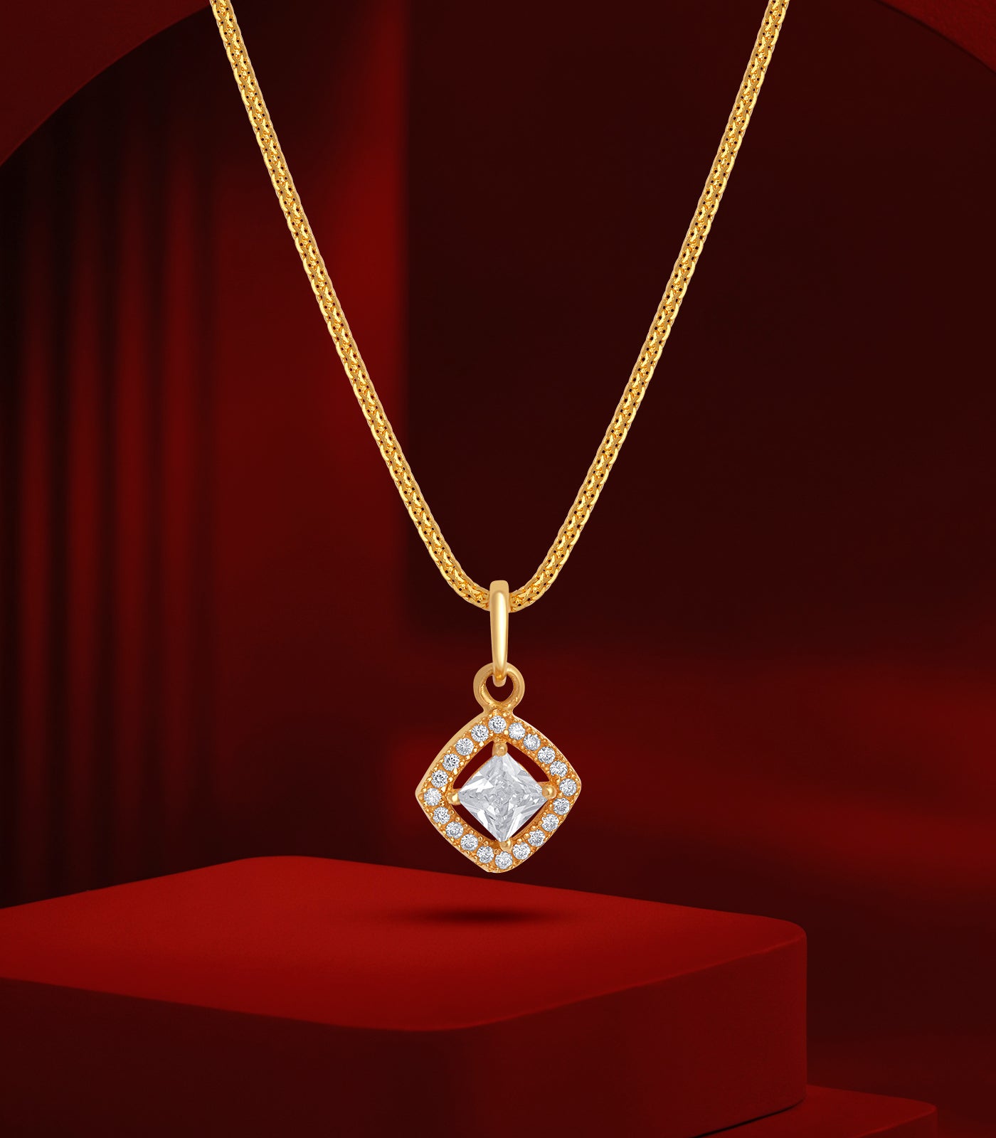 Buy Square Gold Pendant Stylish & Sleek – P. N. Gadgil & Sons Ltd