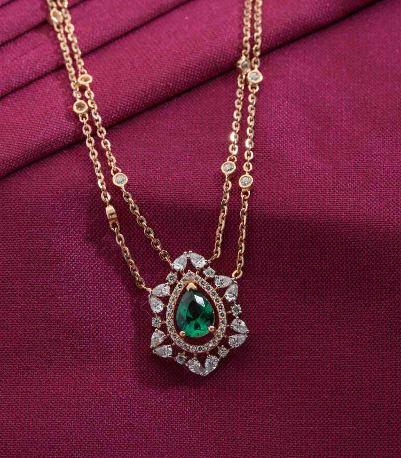 Necklace | Buy Royal Green Gem Necklace @OnlinePNG – P. N. Gadgil ...