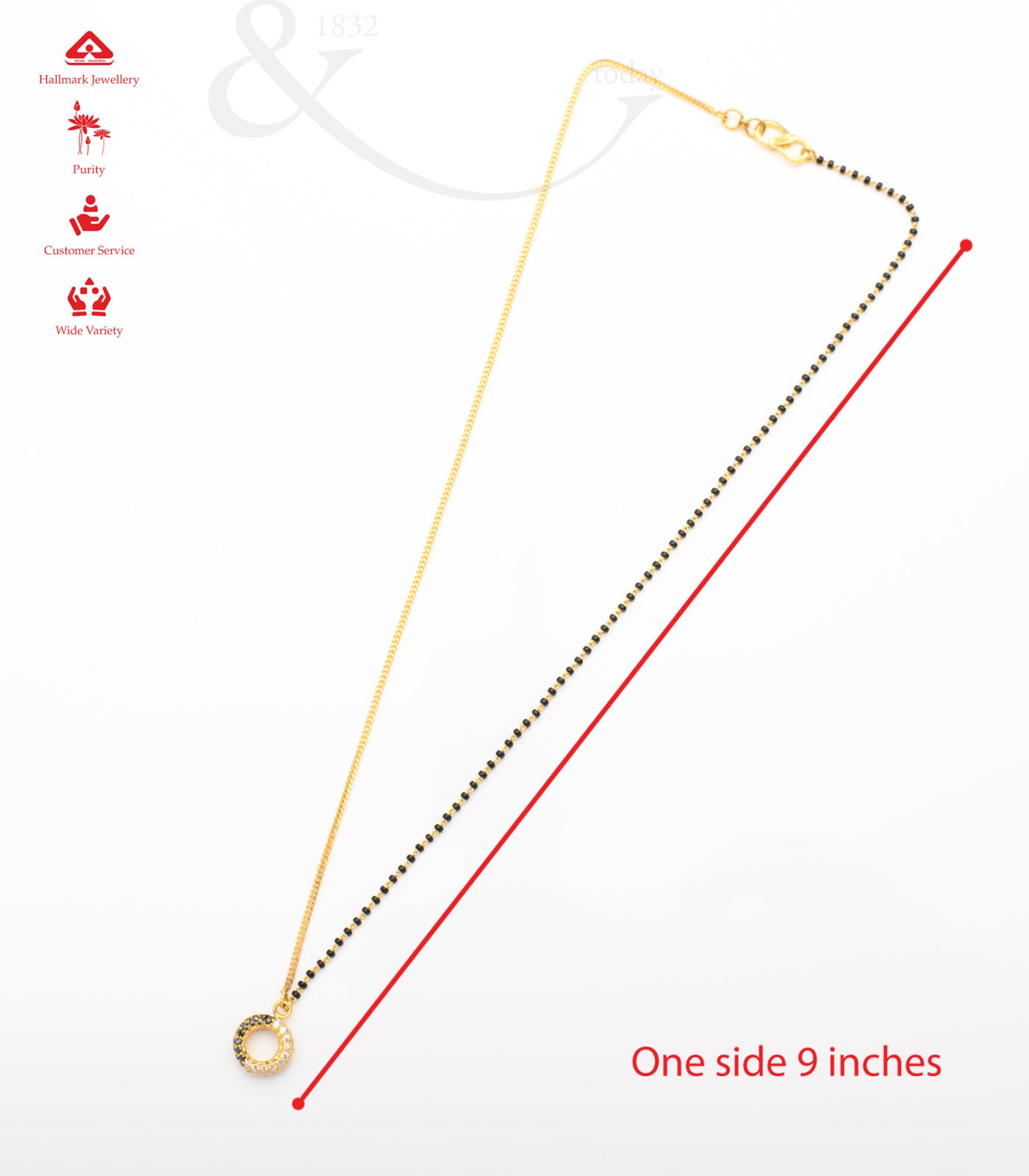PNG & Sons Loop single beaded Mangalsutra Gold – P. N. Gadgil & Sons Ltd