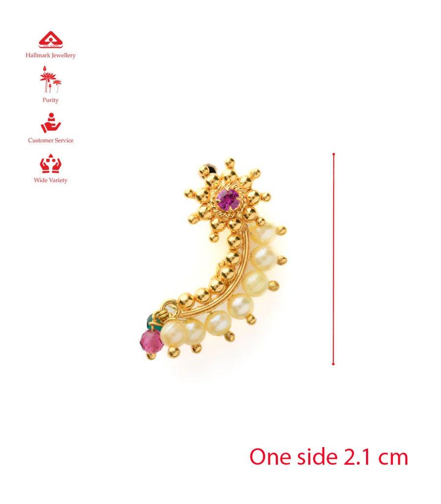 Buy Traditional Pearl Nath with Sunflower Motif – P. N. Gadgil & Sons Ltd