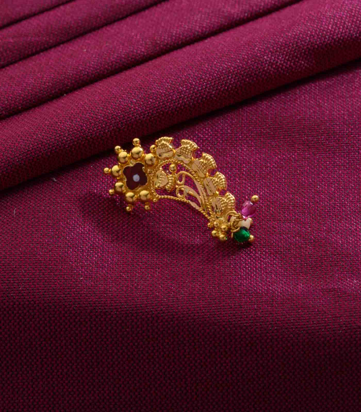 PNG & Son's Intricate Fine Golden Nath (Pierced) – P. N. Gadgil & Sons Ltd